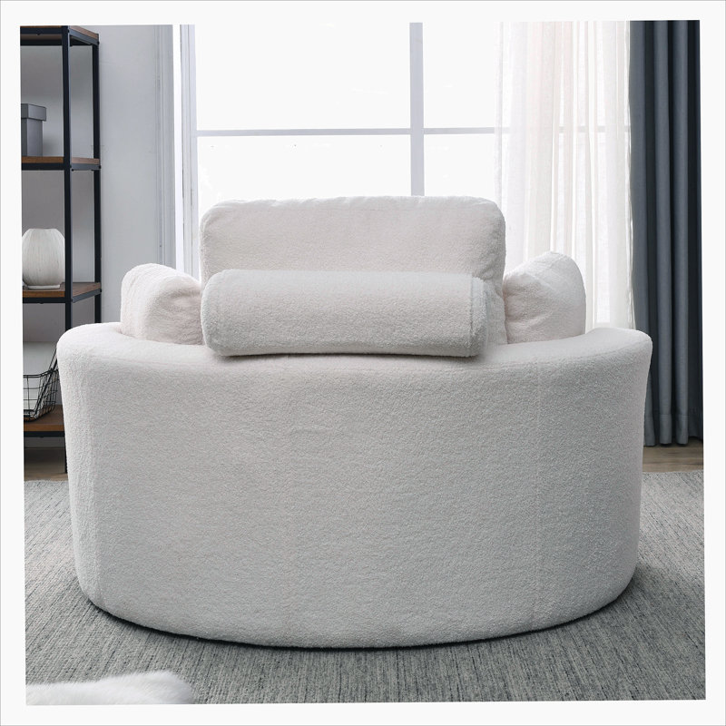 Swivel Accent Barrel Modern Sofa Lounge Club Big Round Chair with Storage
